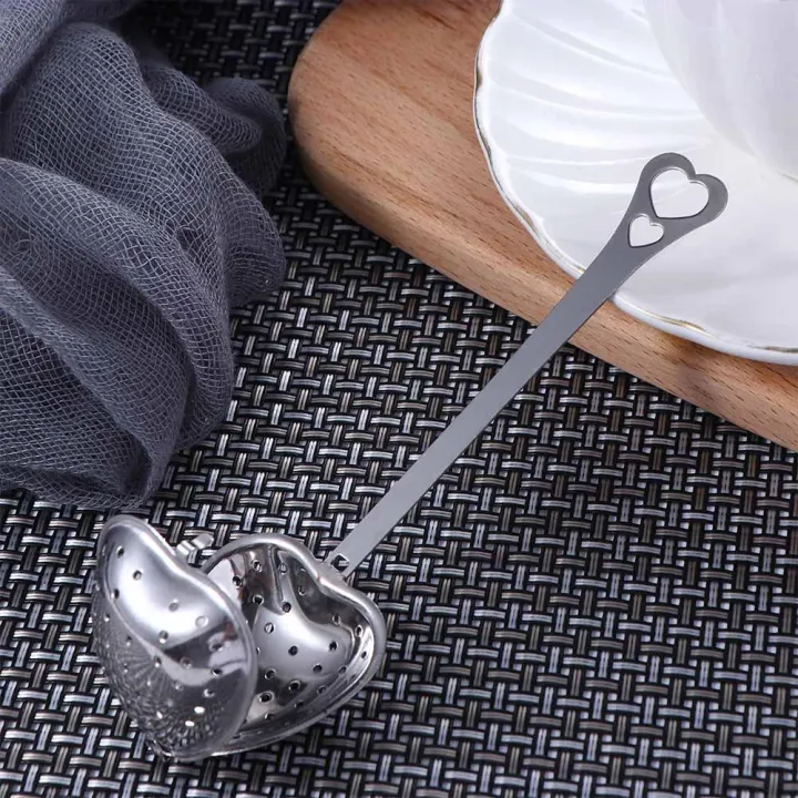 Cups Kitchen Heart-shaped Spice Loose Leaf Tea Stainless Steel Strainer ...