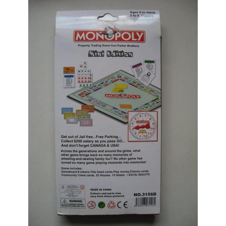 Portable Pocket Size Brand New Monopoly Board Game Mini Edition ...