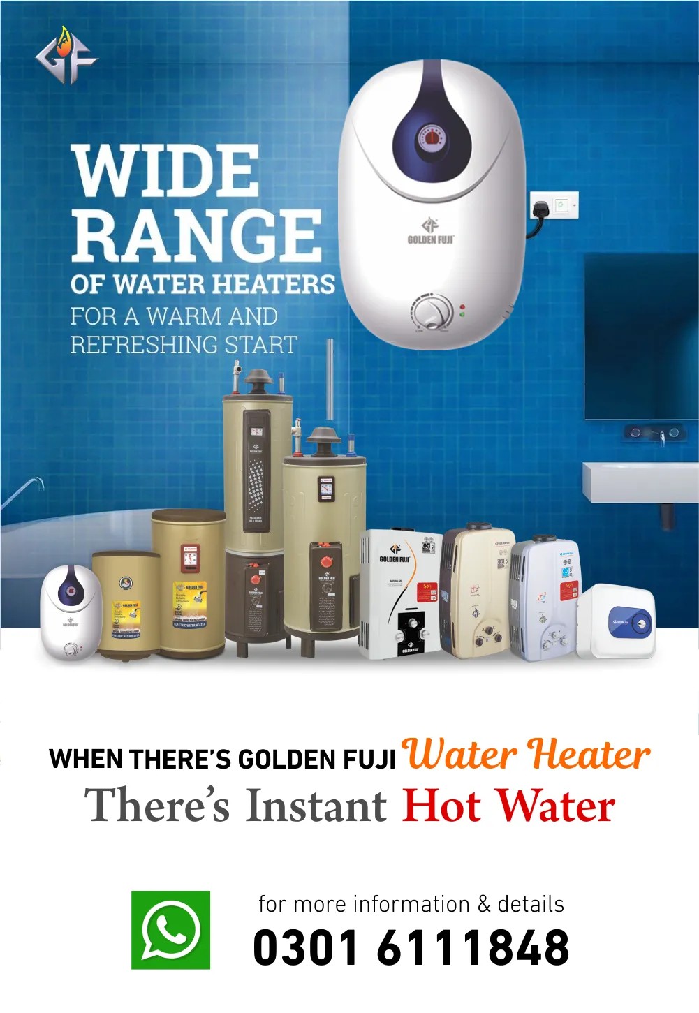 Golden Fuji - Electric Water Heater - 10 Liters Tank - Electric Shock ...