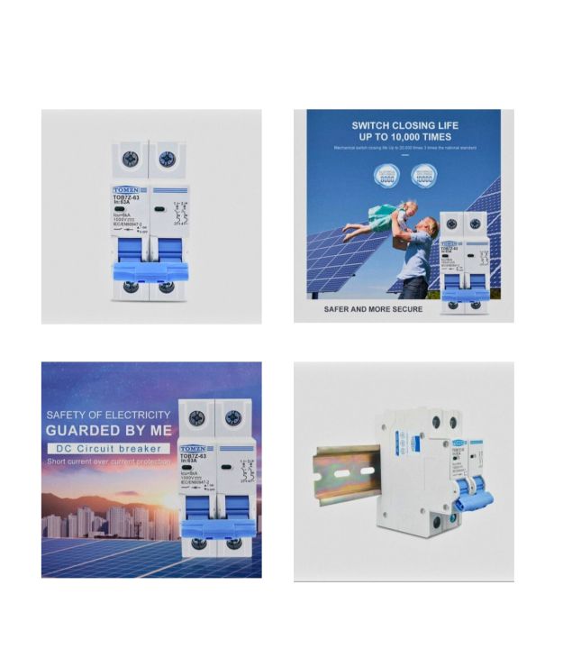 DC breaker for solar TOMZN 2P DC 1000V Solar Mini Circuit Breaker DC MCB Circuit Breaker for PV ...
