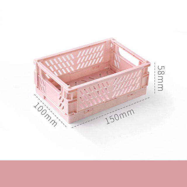 HeyMamba Solid Color Household Collapsible Plastic Hamper Crate Box ...
