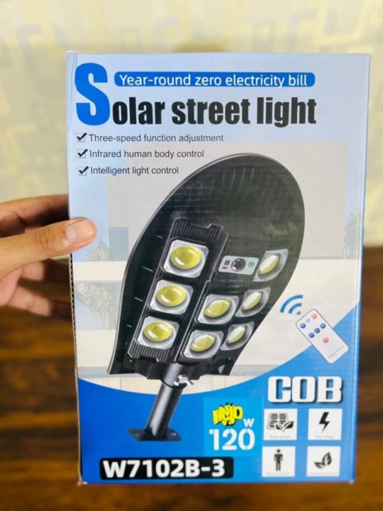LED Solar Street Lights Outdoor 8 COB Solar Lamp With 3 Light Mode ...