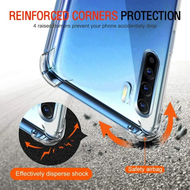 Oppo Reno 3 / A91 / F15 Transparent Soft Silicone Back Cover TPU Case ...