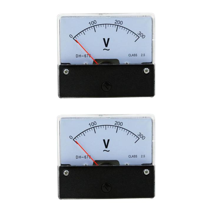 JDXHLAU 2X Rectangle AC 0-300V Gauge Analog Voltage Panel Meter ...