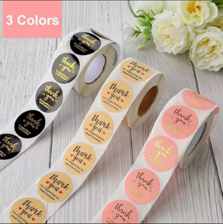 100 Stickers - 3 Types of Thank You Sticker Labels for Packing Orders ...