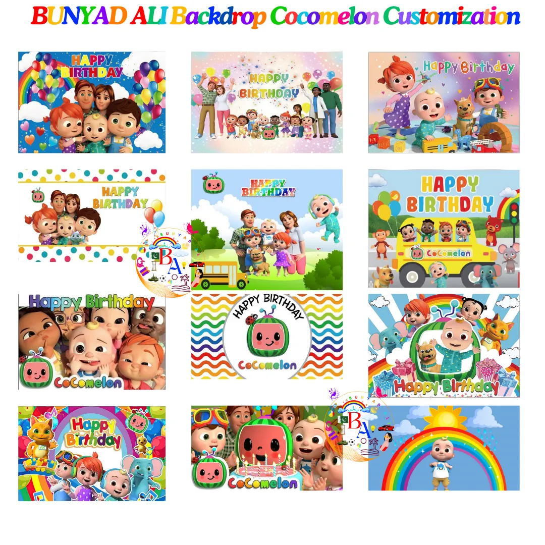 Cocomelon Fancy Backdrop Cocomelon Theme Fancy Panaflex Cocomelon ...