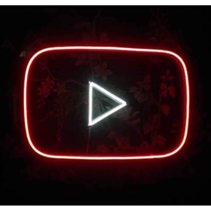 YT Logo Neon Sign Board Red White | Daraz.pk
