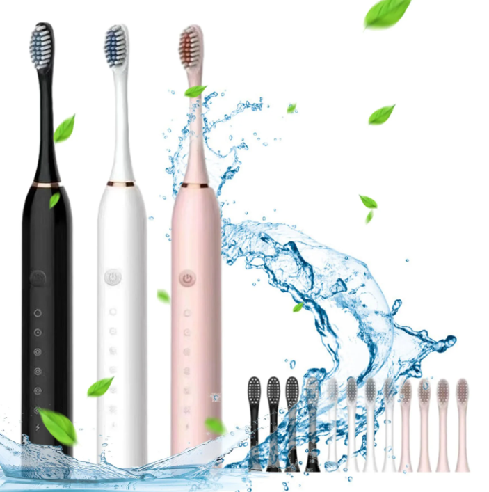 5 Modes Electric Toothbrushes for Adults Kids Smart Timer Rechargeable Whitening Toothbrush ...