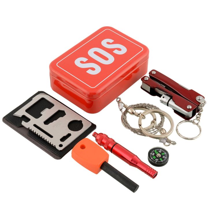 Outdoor Emergency Survival Training Kit Sos Survival Tool Pack 6 in 1 ...
