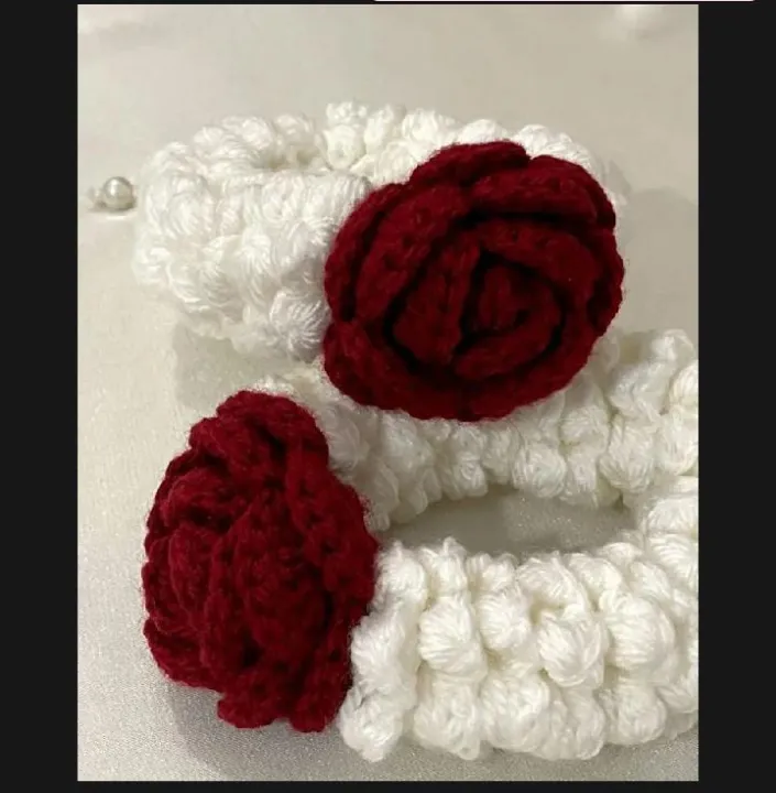 Crochet Gajray One pcs , Gajray for Girls , Crochet Rose Gajray for ...