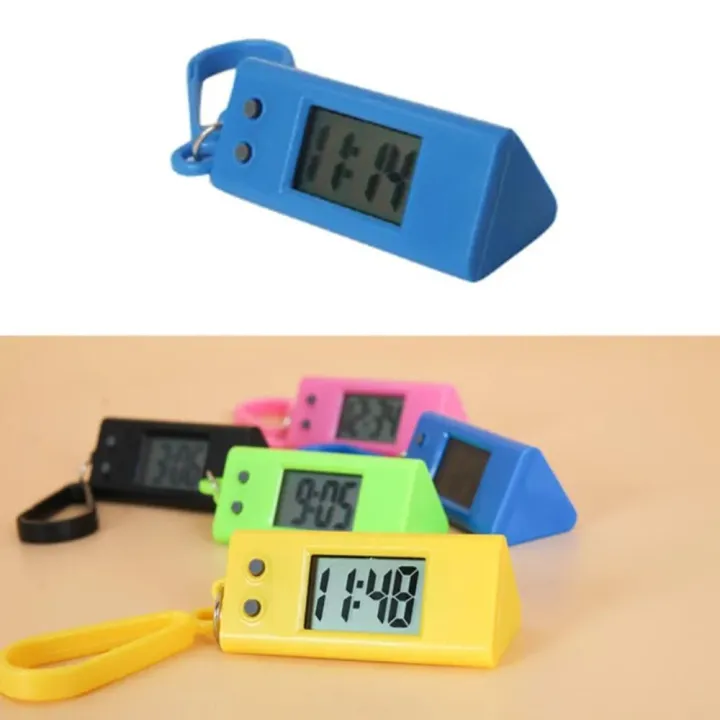 New 10 Colors Mini Electronic Clock Student Exam Watch Triangle Shape ...