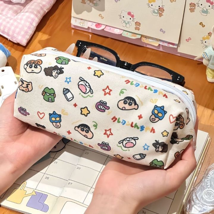 Cute Crayon Shin-chan Pen Bag Multifunctional Large Capacity Stationery ...