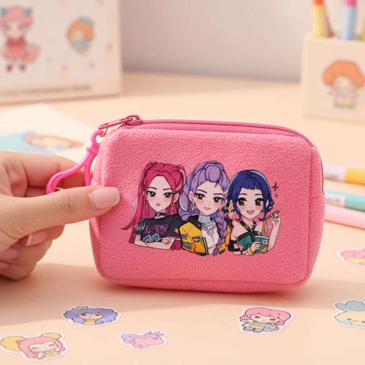 Cute Mini KPop Demon Hunters Coin Purse Plush Large Capacity Kids ...