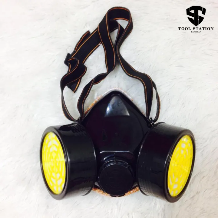 Gas Mask with Double Protection Filter and Chemical Respirator Safety ...