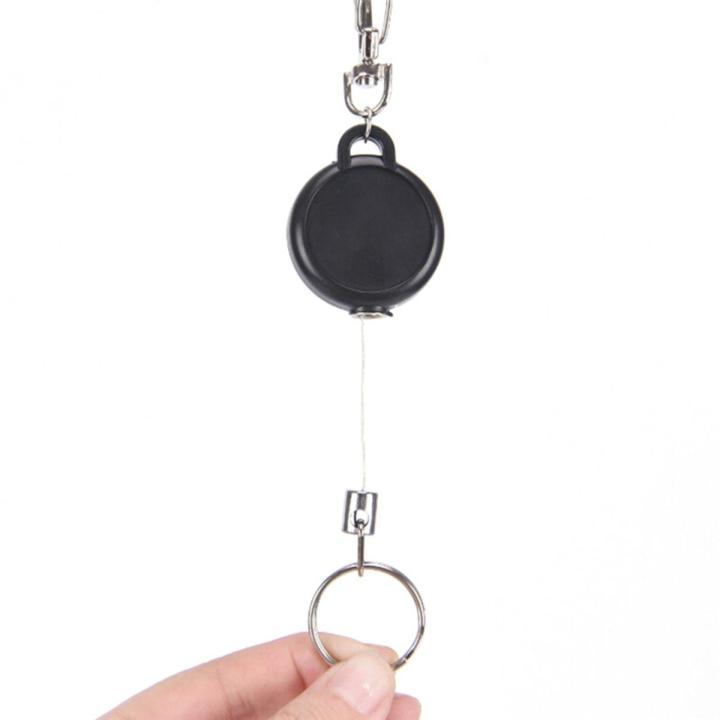 1 Pc Retractable Key Chain Reel Steel Cord Recoil Belt Ring Badge Pass ...