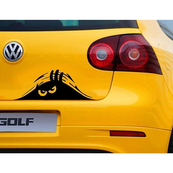 (Black) Funny Peeking Monster Sticker Decal (Black), Sticker for Car ...