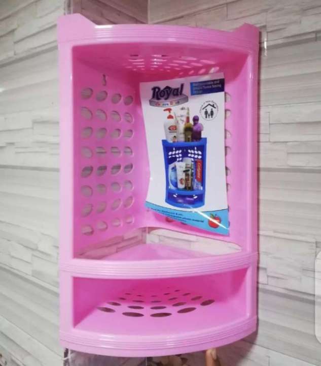 New 3 Layer Bathroom Corner Shelf, Washroom Stand, Plastic Shampoo Rack ...