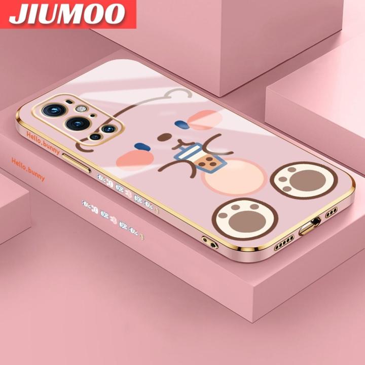 JIUMOO For Oneplus 9 Pro Case Cartoon Cute Bear Side Phone Case Square ...