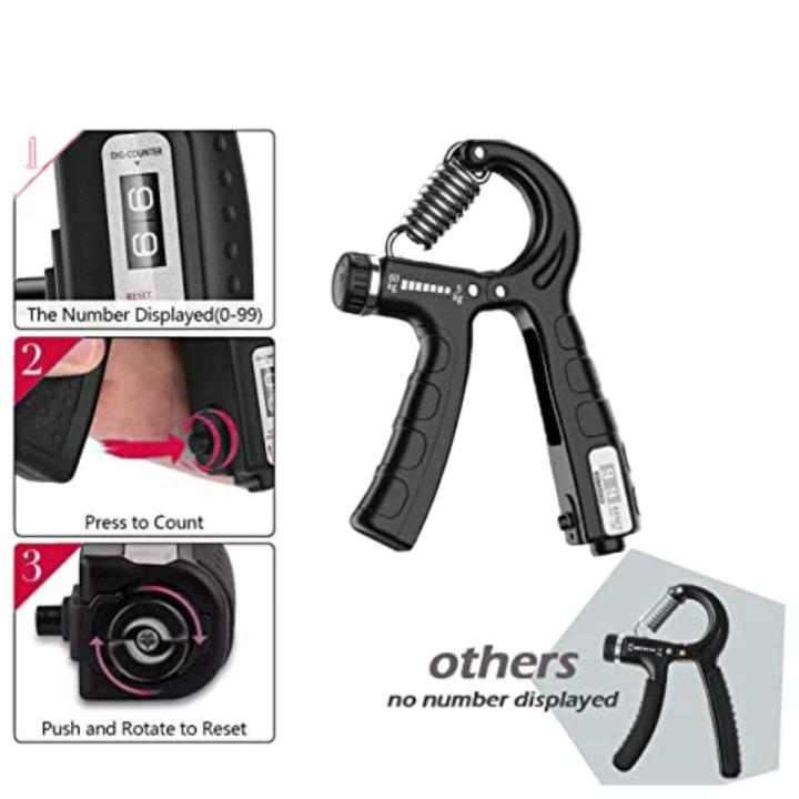 Digital Count Hand Grips Strengthener, 5-60 kg Adjustable Grips ...