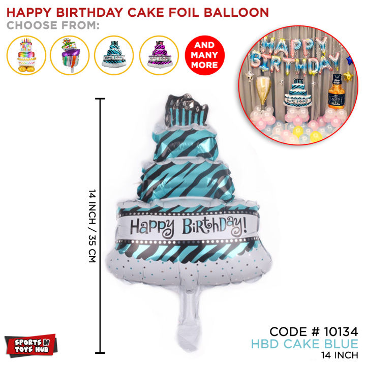 Happy Birthday Cake Shape Foil Balloons For Birthday Decoration, Party ...