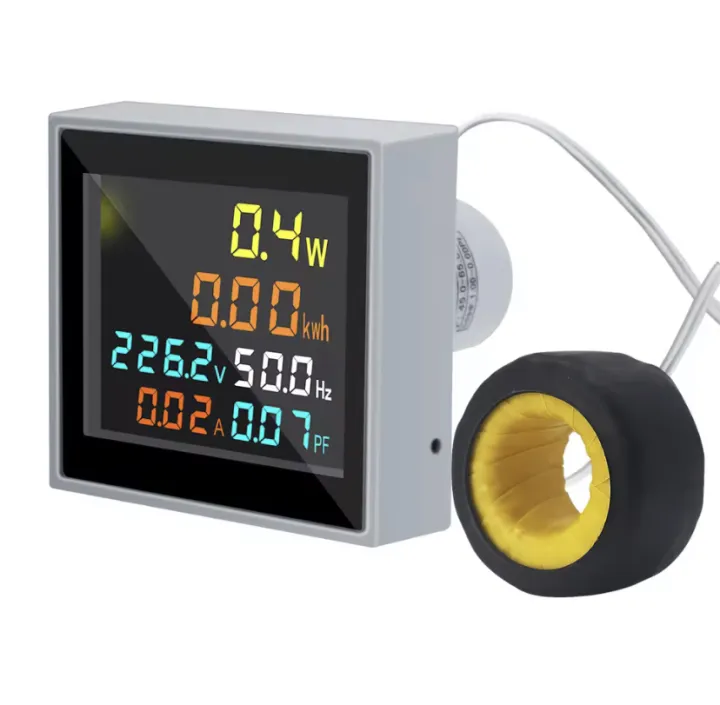 6IN1 50-300V 50/60Hz Square Voltmeter Ammeter Ampere Current Voltage Hertz Frequency Energy ...