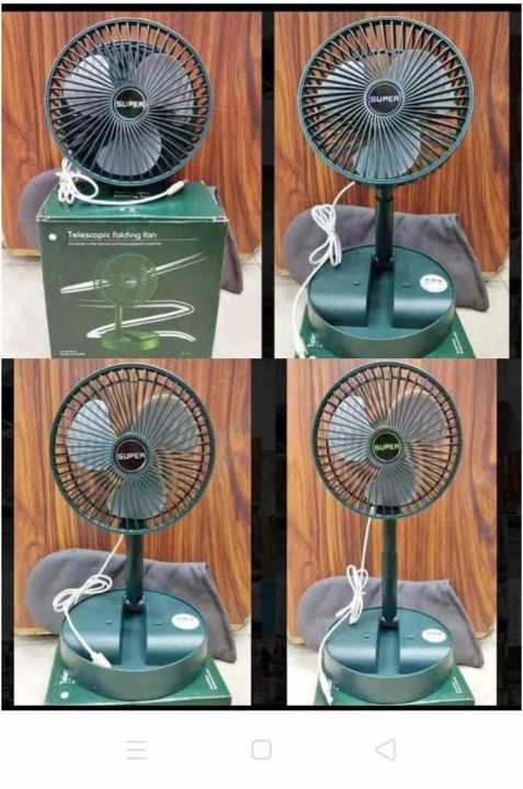Telescopic Folding Fan - Portable USB Rechargeable Collapsible Desk Fan ...