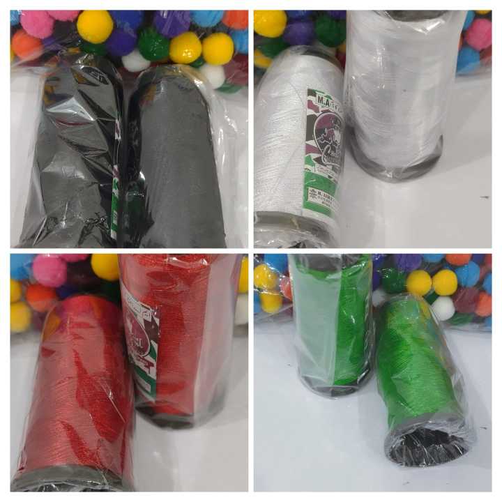 2 Rolls Shinny Polyester 2 ply Flate Thread for Peeko, stitching ...