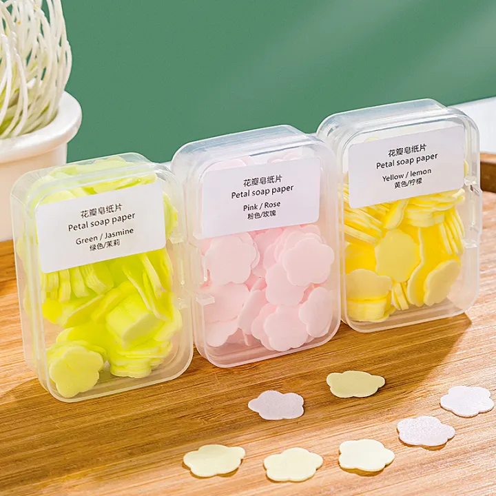 100pcs/box Soap Paper Disposable Bath Hand Washing Travel Foaming ...