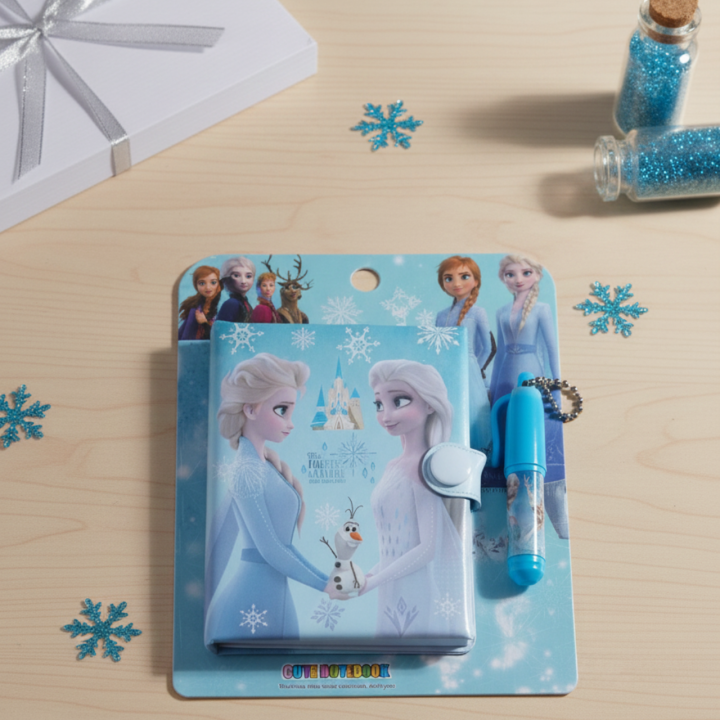 Mini Cute Notebook Disney Frozen Mini Diary with Pen Aesthetic Vintage ...