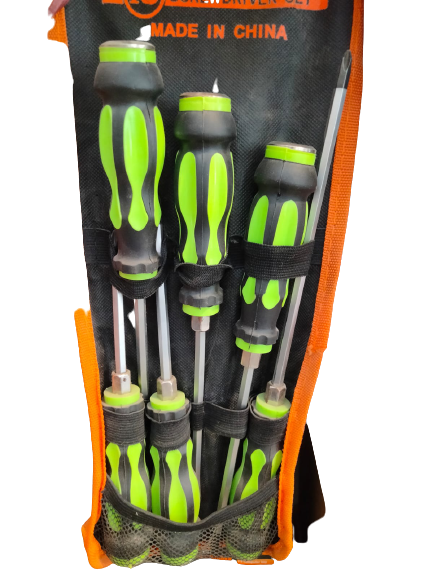 Rubber Plastic Coated Handle Steel Flat Head Screwdriver set | Daraz.pk