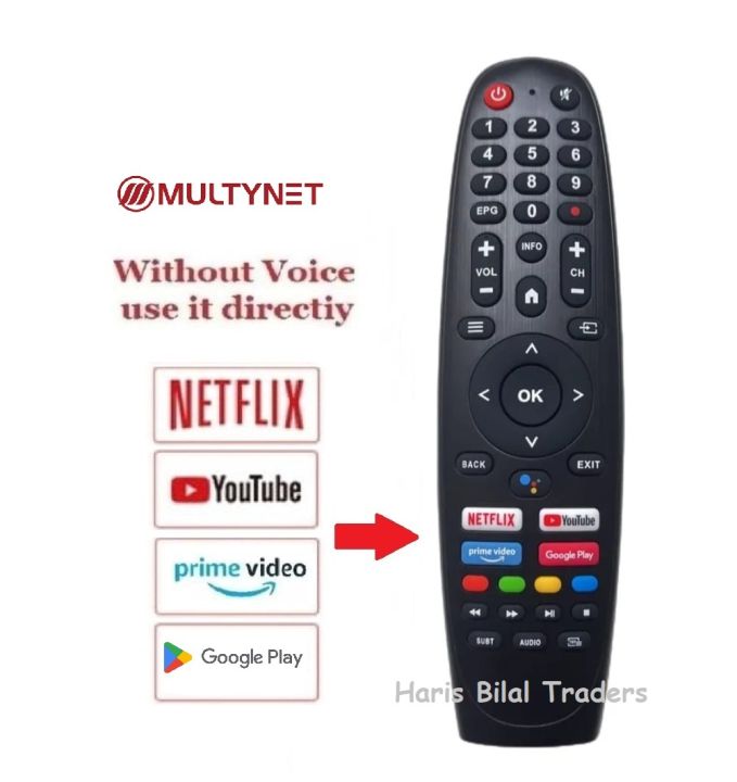 Multynet Smart LED TV Remote Without Voice Camond with NetFlex & Youtub ...