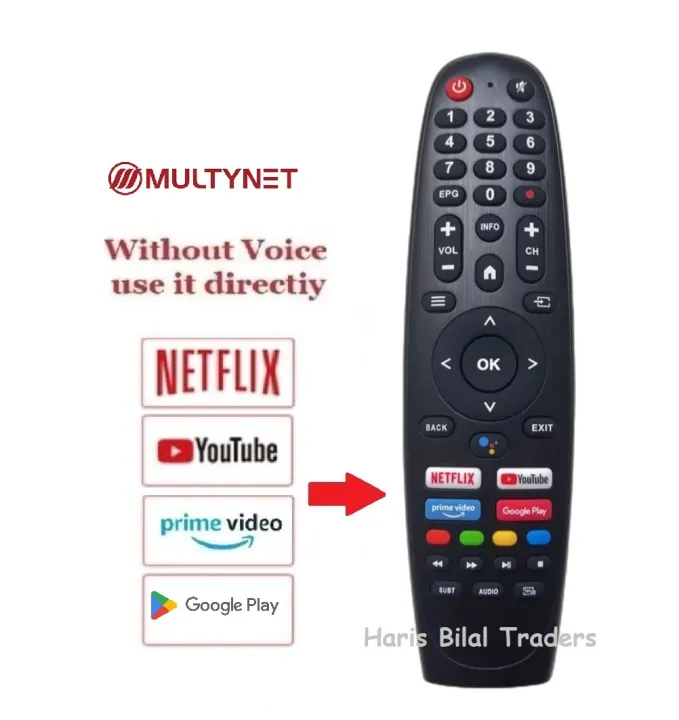 Multynet Smart LED TV Remote Without Voice Camond with NetFlex & Youtub ...