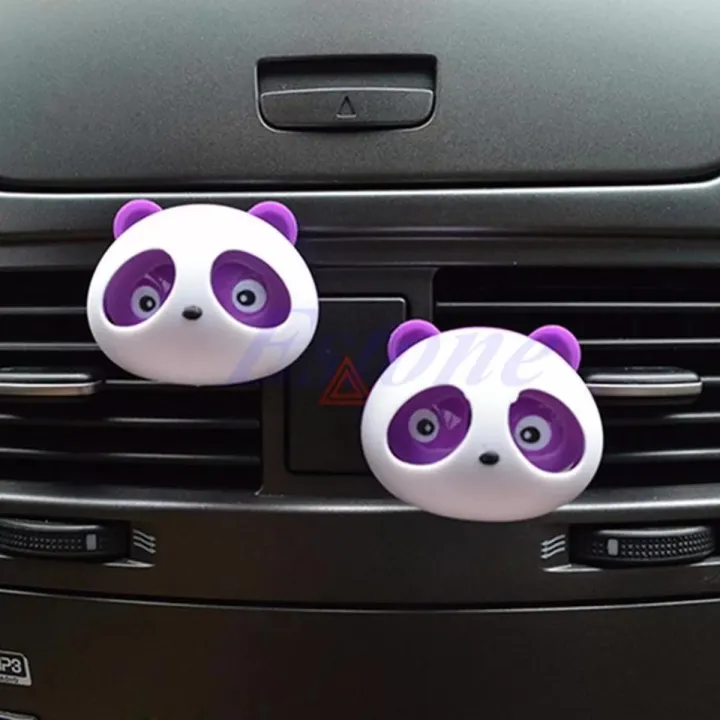 2Pcs Panda Car Air Freshener Air Conditioning Vent Perfume Diffuser ...