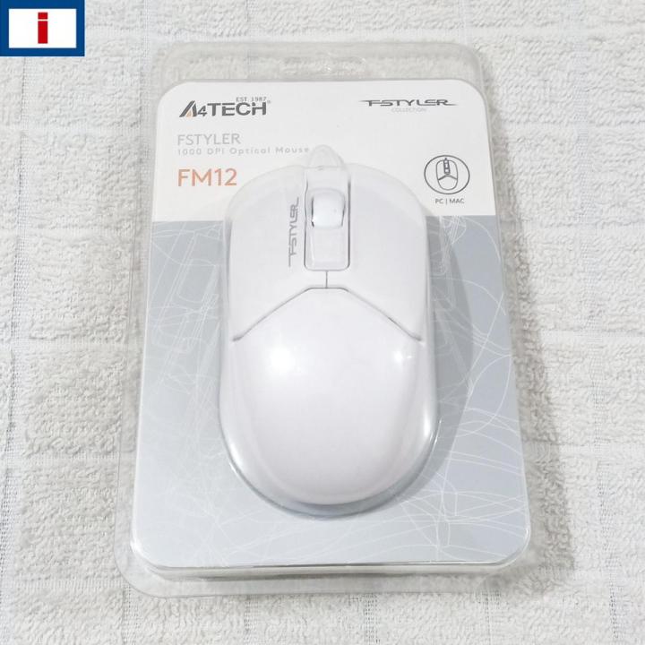 A4Tech Fstyler Mouse FM12 - (White) - USB Wired - 1000 dpi - 3 Buttons ...