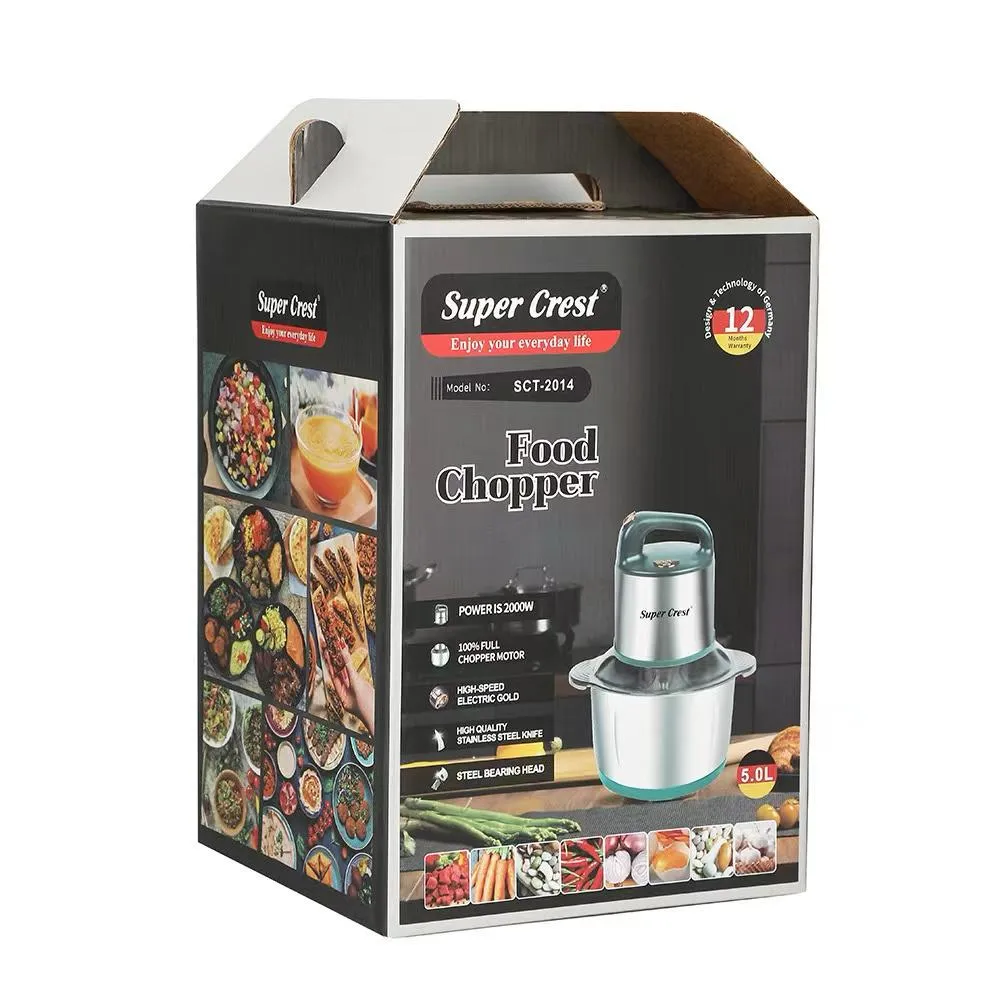 Super Crest 5Litter Electric Food Chopper With Stainless Steel 6 Blades ...