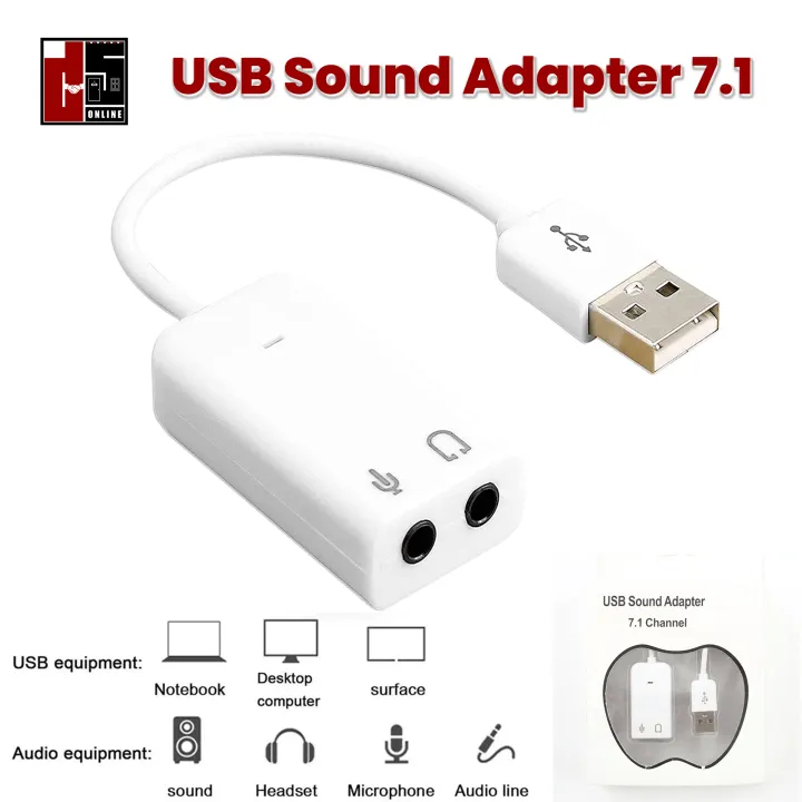 USB Sound Adapter 7.1 Channel – External USB Audio Sound Card for PC ...