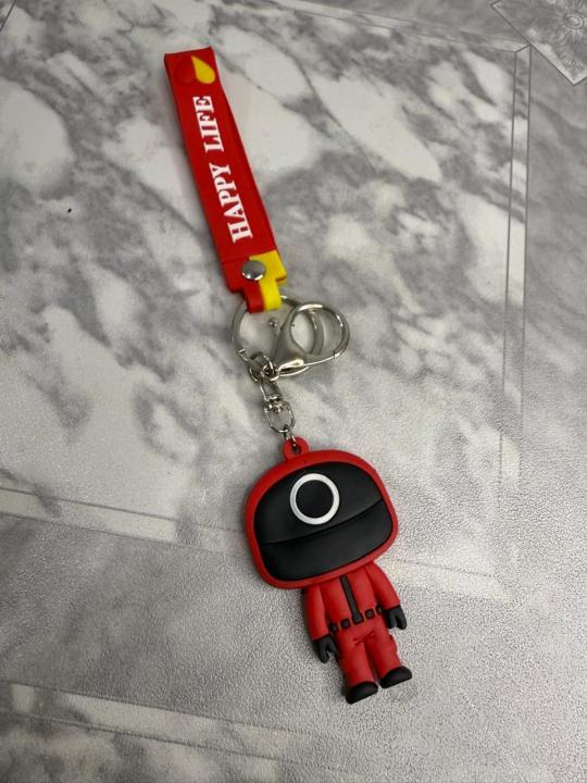 Squid Game Keychain - keychain with strap Red Staff Worker Figure Key ...