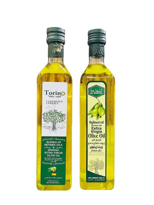 AL SHAFAA & TORINO Olive Oil |500ml Refined Blended Extra Virgin Oil ...