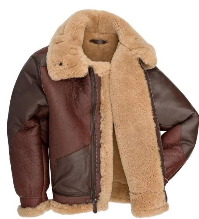 Men's RAF Bomber Ginger Air Force Pilot Style Leather Jacket|B3 Aviator ...