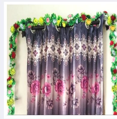 Multi Color Flower Artificial Bail and Green Leaves Hanging Bail Use ...