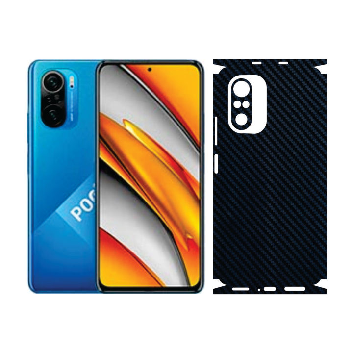 Xiaomi Poco F3 Back Paper 360 Carbon Black Sheet Anti-stain Full ...