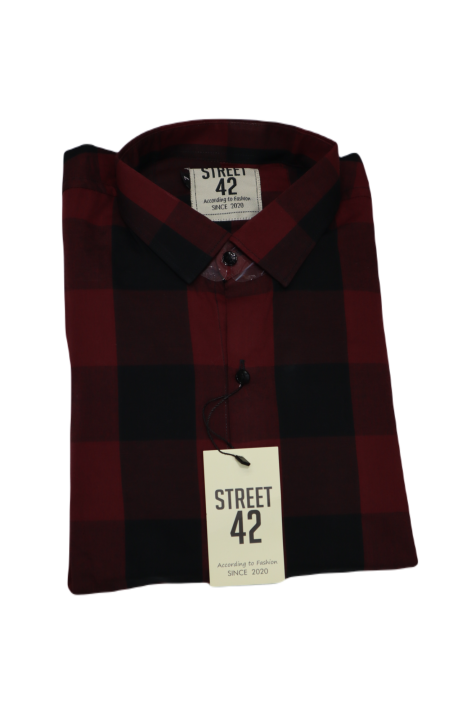 Men Shirt Red Classic Check Smart Fit | Daraz.pk