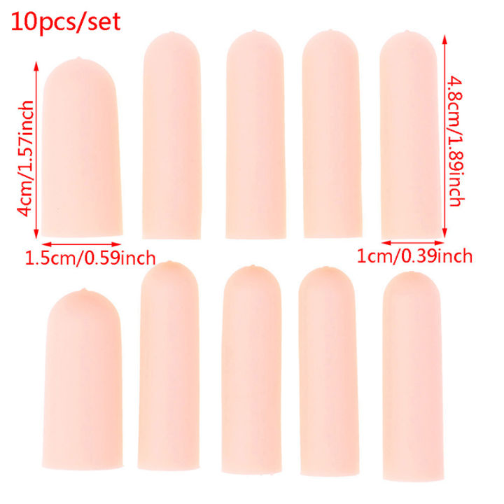 Decel 10 Pcs Silicone Finger Cot Gel Finger Protector Fingers Brace ...