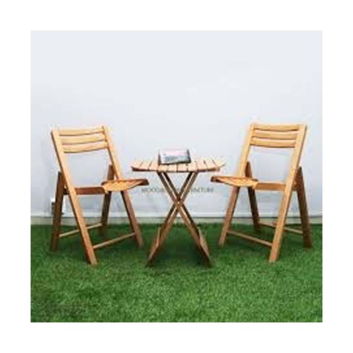 Imported Portable Beach Wood Folding Table With 2 Chairs | Daraz.pk