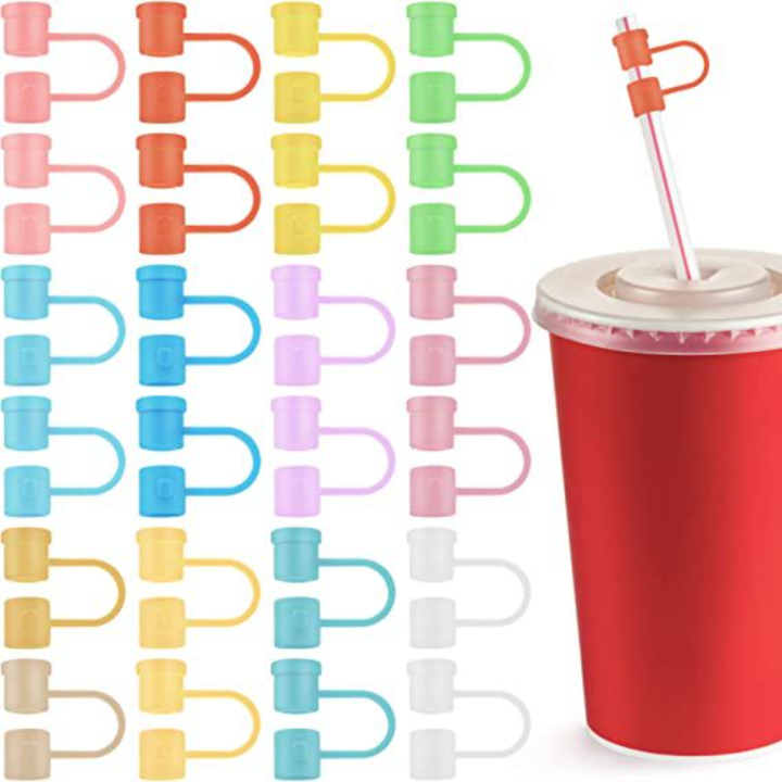 Multi-Pack Straw Covers Leak-Proof Dust-Proof 10mm Size Silicone Straw ...