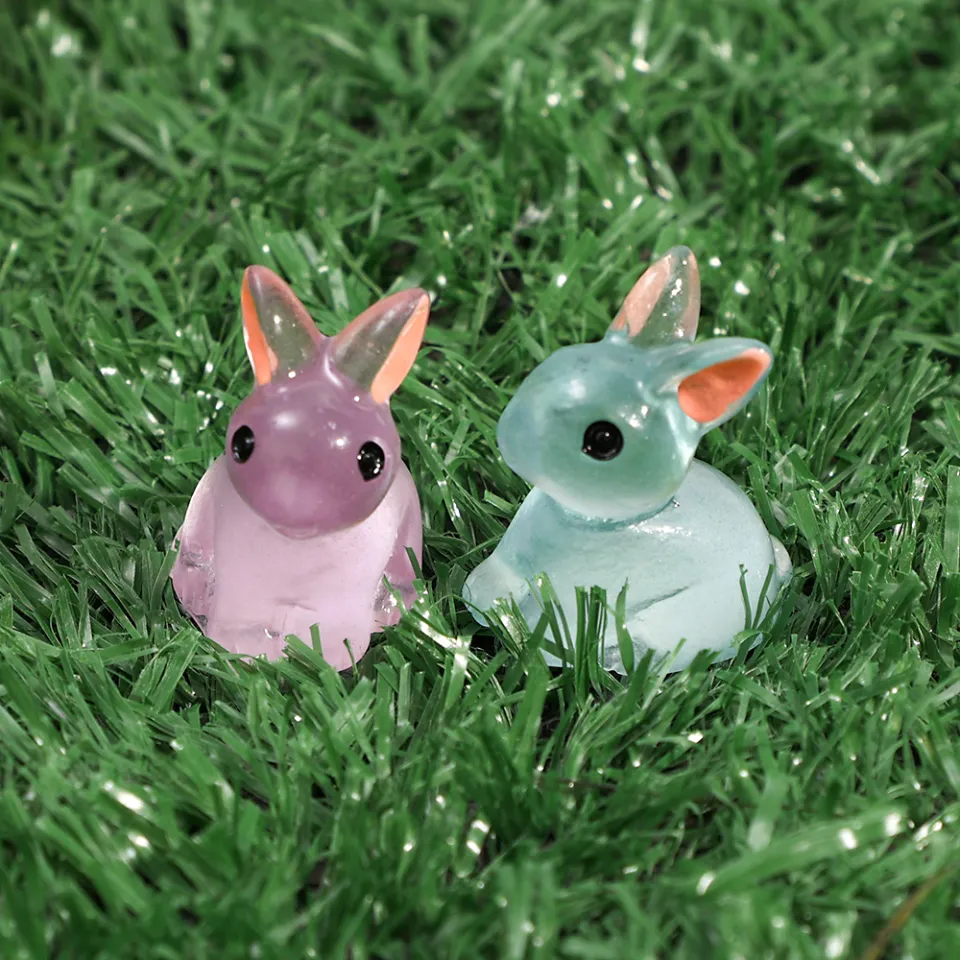 60-Piece Mini Resin Bunny Figurines - Tiny Easter Bunnies In 6 Colors ...