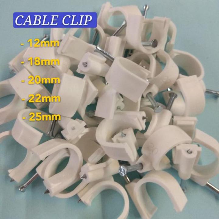Cable Clip PVC Round Cable Nail Clip Wire Holder 12mm,18mm,20mm,22mm ...
