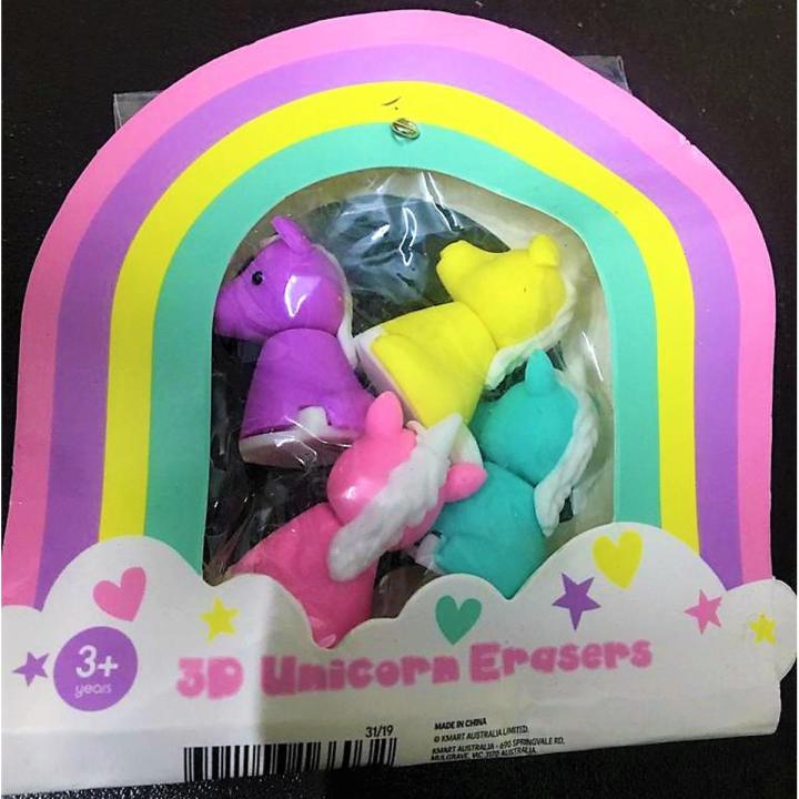 Pack of 3D Take Apart Unicorns Puzzle Erasers Classroom Reward Desk Pet Game Prizes Perfect Gift ...