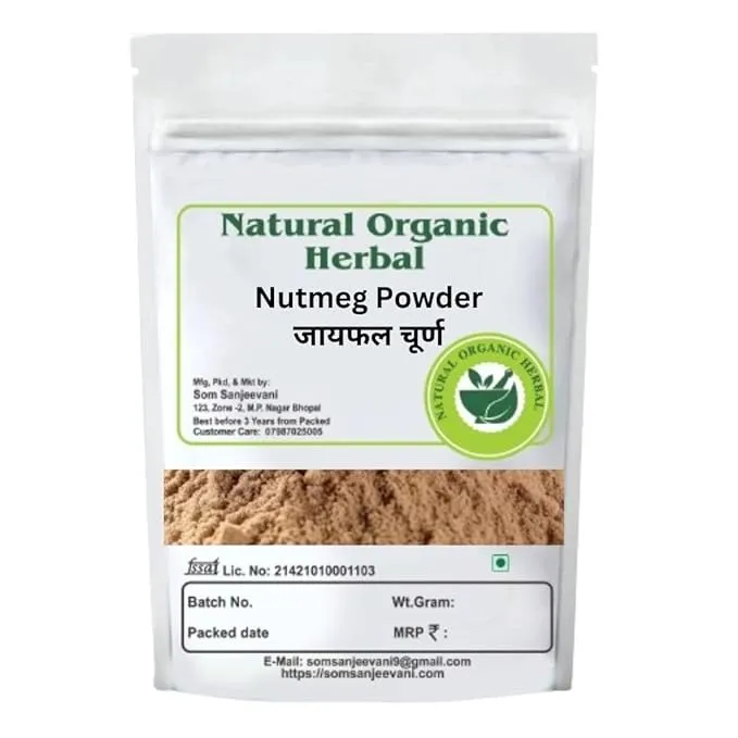 NATURAL ORGANIC HERBAL Jayfal Nutmeg Powder- 100g -reduces bad breath ...