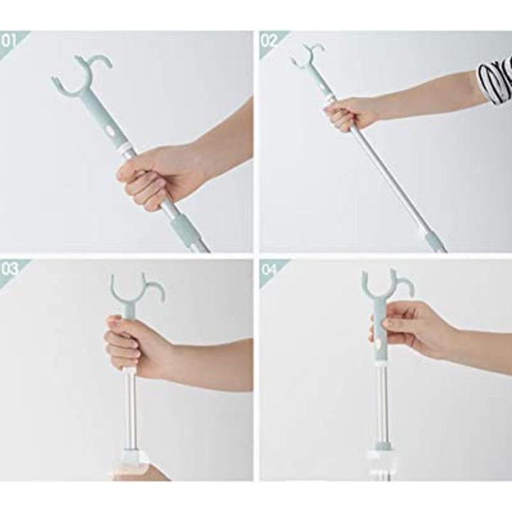Durable Plastic Clothes Fork Foldable Paint Iron Broom Stick Laundry ...